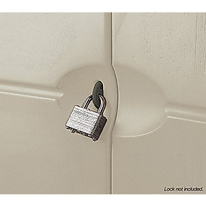 Rubbermaid Vertical Resin Weather Resistant Outdoor Storage Shed, 2x2.5 ft., Olive and Sandstone, for Garden/Backyard/Home/Pool