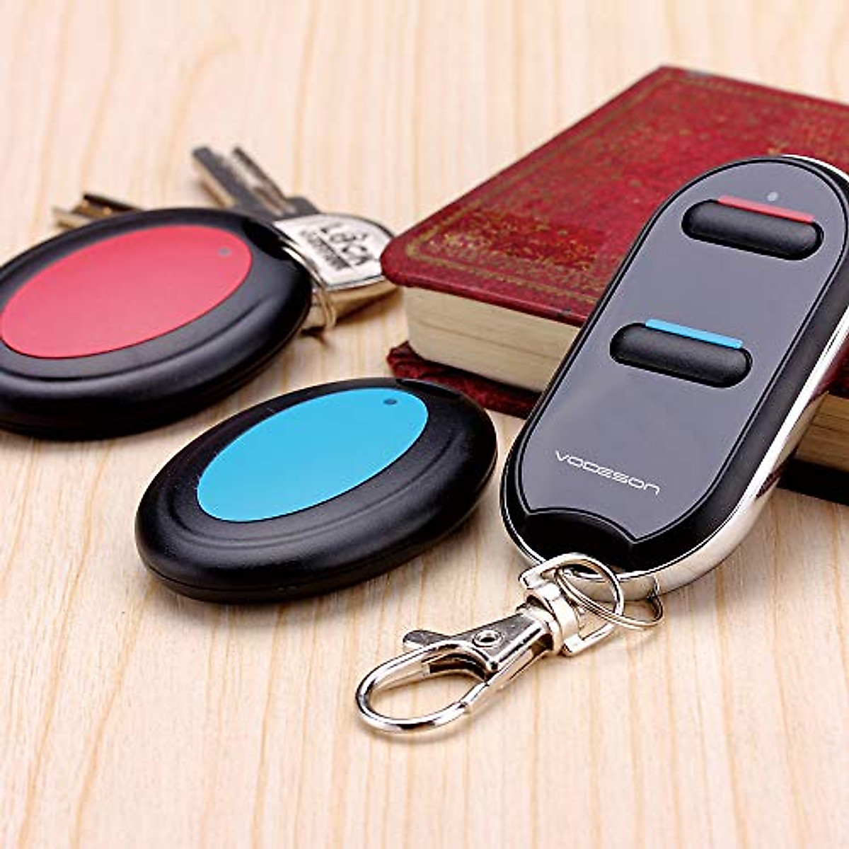 VODESON Key Finder Locator,Wireless Key Tracker,Remote Finder Tracking Device,Easy to Use,Perfect for Seniors,Tracker Tags for Car Keys,Phones,Wallet,TV Remote Control, Batteries Included