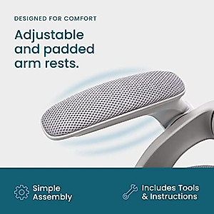 Office Chair, Desk Chairs Mesh Computer Desk Chair with Wheels Ergonomic Office Chair Height Adjustable Swivel Task Chair with Mid Back, 90° Flip-up Arms and Lumbar Support, Grey