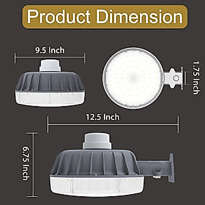 Owleye 12000LM Dusk to Dawn Outdoor Lighting LED Barn Light, 90W 4000K Daylight, AC 110-240V, ETL Listed, IP 65 Waterproof Security Lights for Yard Warehouse Garage