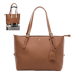 miss fong Diaper Bag Tote Purse, Baby Bag,Leather Diaper Bag Tote,Business Tote Bag,Diaper Bag Purse with 8 Diaper Bag Organizer,RFID Blocking Pocket,Laptop Pocket(Cognac)