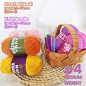 3x50g Beginners Navy Blue Yarn, 260 Yards Navy Blue Yarn for Crocheting Knitting, Easy-to-See Stitches, Worsted Medium #4, Chunky Thick Cotton Nylon Blend Yarn Yarn for Crocheting