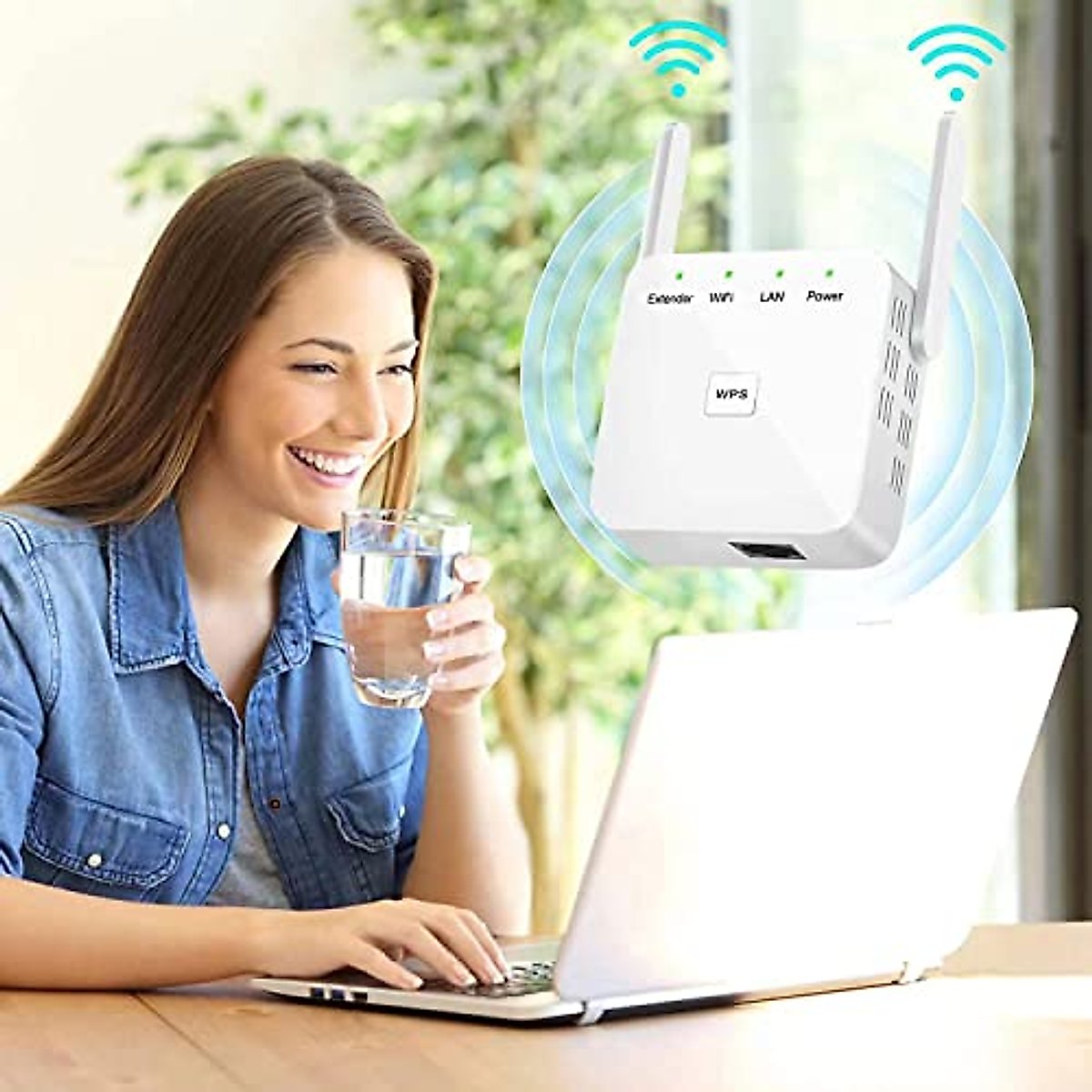 2023 Newest WiFi Extender, WiFi Repeater, Covers Up to 9860 Sq.ft and 60 Devices, Ethernet Port, Quick Setup, Home Wireless Signal Internet Booster