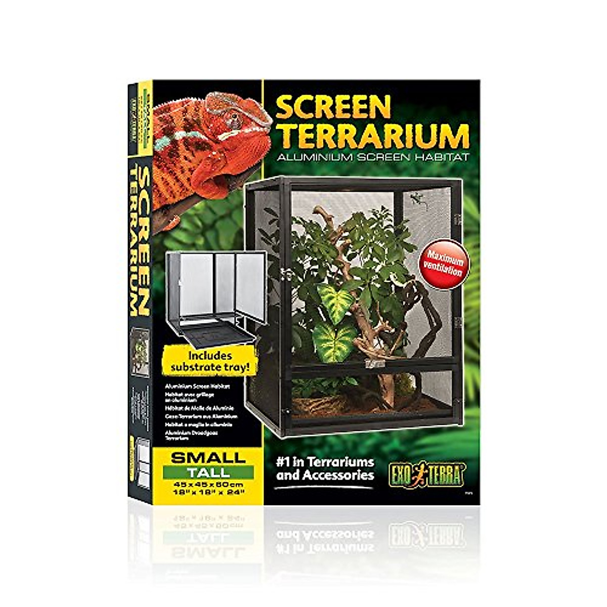 Exo Terra Screen Terrarium, Aluminum Screen Reptile Habitat, Small Tall