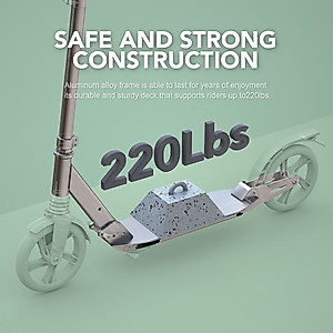 6KU Kick Scooter for Kids Ages 8-12 with Suspension System, Adjustable Height, Quick-Folding Design, and Shoulder Strap - Safe and Smooth Ride for Big Kids Ages 6-12