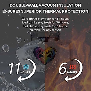 40 ounce insulated cup with handle, double-layer vacuum stainless steel material, equipped with straw, can keep warm or maintain cold drinks Love Rainbow Paw Animal 2 Lake Green