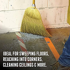 Weiler 44547 Household Upright Broom, Corn & Fiber Fill, 54" Overall Length (Pack of 12)