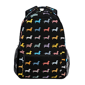 Dachshund Puppy Dogs Backpacks Travel Laptop Daypack School Bags for Teens Men Women