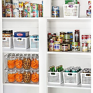 JOOFLI Bins/Baskets Organizers and Storage - 8 Pack Plastic Organization for Organizing Pantry Kitchen Bathroom and More