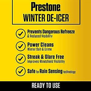 Prestone AS253 De-Icer Windshield Washer Fluid, Freeze Protection 1 Gallon