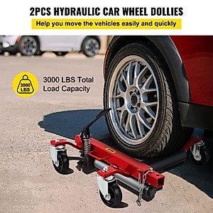VEVOR Wheel Dolly, 2pcs Car Dolly, 1500 Lbs Capacity Car Jack Dolly, 12'' Wheel Jacks for Cars, Vehicle Positioning Hydraulic Tire Jack, Heavy Duty Ball Bearings Skate for Vehicle Car Auto Repair