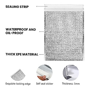 SMILCO Reusable Insulation Bags Thermal Box Liners Metalized Box Liners Lunch Food Box Shopping Bag Insulation Lining Waterproof Insulation Package (25 Pack/ 8 In x 11 In)…