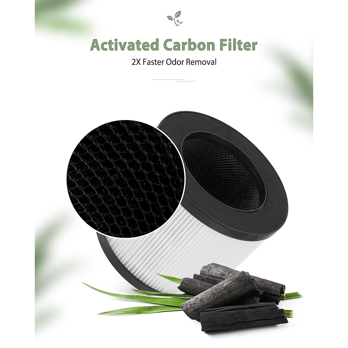 2-Pack Replacement Filter for Air Purifier, 3 in 1 with Pre-filter, H13 True HEPA Filter & Activated Carbon Filter