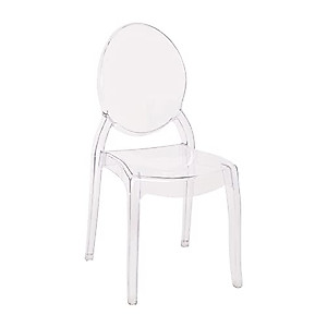 Flash Furniture Set of 4 Extra Wide Resin Ghost Chairs with 700 LB. Weight Capacity - Clear Kitchen and Dining Room Chair - Acrylic Event Chair for Indoor/Outdoor Use