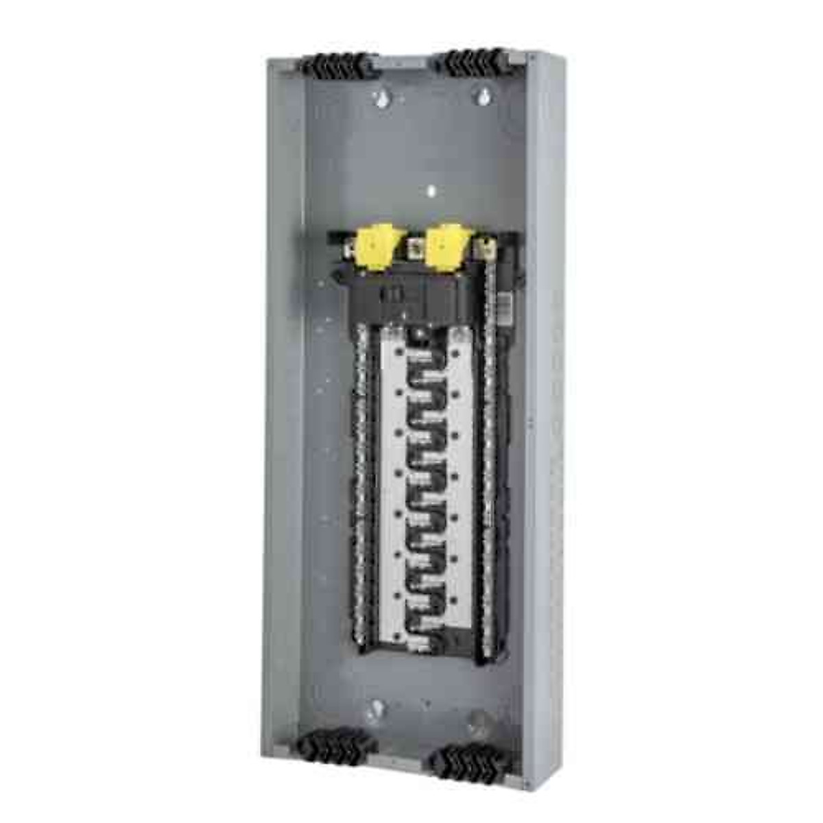 Schneider Electric HOM3060M200PQCVP Homeline 200 Amp 30-Space 60-Circuit Indoor Main Breaker Qwik-Grip Plug-On Neutral Load Center with Cover-Value Pack,Grey