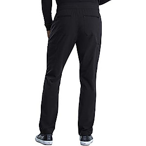 Cherokee iFlex Men Scrubs Pant Tapered Leg Drawstring Cargo CK006, M, Black