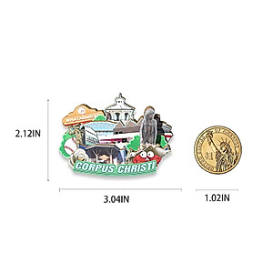 USA Corpus Christi Magnet Fridge Magnet Wooden 3D Landmarks Travel Collectible Souvenirs Decoration Handmade2