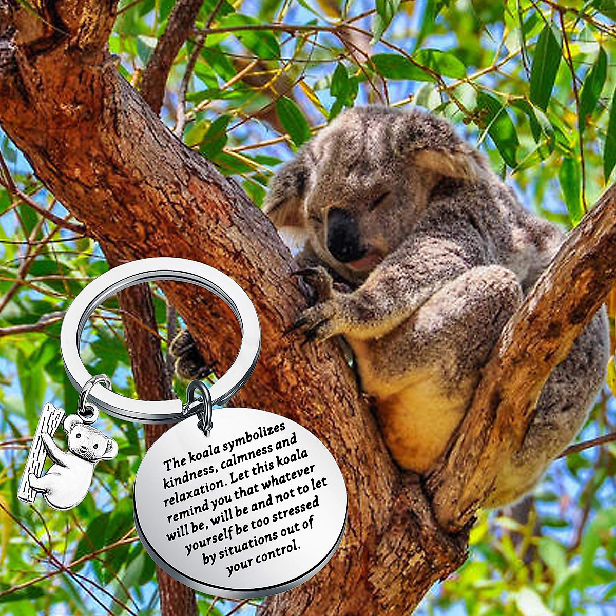 ENSIANTH Koala Keychain Koala Bear Gift Koala Lover Gift Inspiration Gift for Friend Koala Bear Charm Jewelry(Koala Keychain)