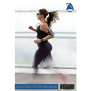 Athlé Adjustable Skinny Headbands for Women and Men - 6 Pack - Elastic Hair Bands with Non Slip Silicone Grip - Lightweight and Comfortable Adjustable Thin Headbands