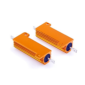 LM YN 50 Watt 8 Ohm 5% Wirewound Resistor Electronic Aluminium Shell Resistors Gold (Pack of 2)