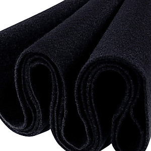 Felt Fabric | 72" inches Wide & 1.6mm Thick Black Fabric | Non-Stiff, Soft Fabric Material | Felt Fabric by The Yard | Soft Felt Roll for Crafts, Sewing and Padding | Half Yard Fabric Black