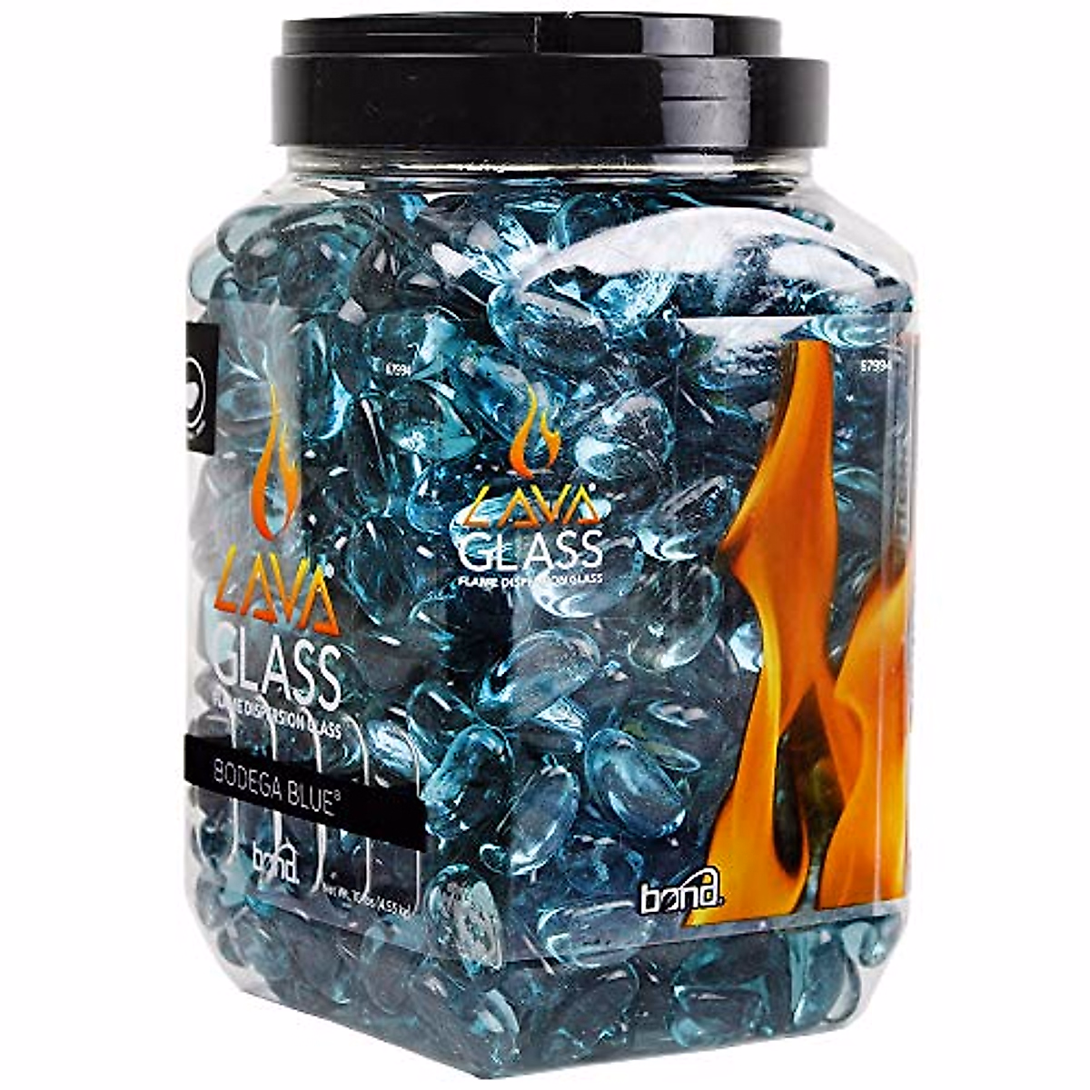 Bond Manufacturing 67994 LavaGlass Mini Fire Pit Dispersion Glass, Bodega Blue