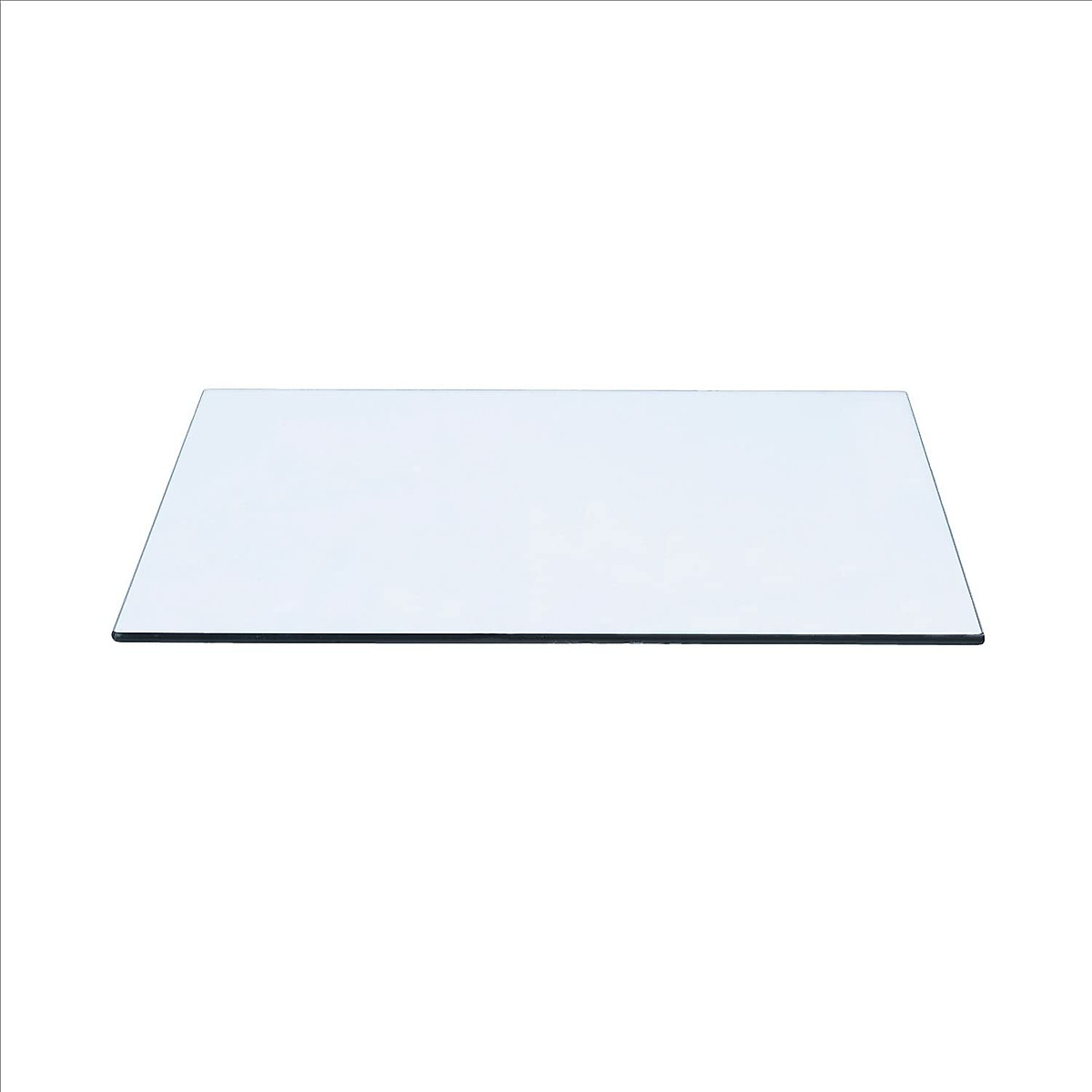 Spancraft 15" x 48" Rectangle Clear Tempered Glass Table Top 3/8" Thick - Flat Polish Edge