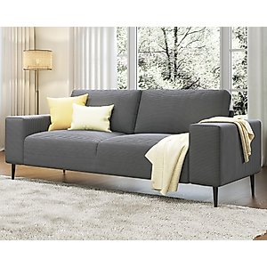 AMERLIFE Couch, 89 inch 3 Seater Sofa Couch- Cozy Couch with Extra Deep Seats, Modern Sofa Couch for Living Room, Grey Corduroy