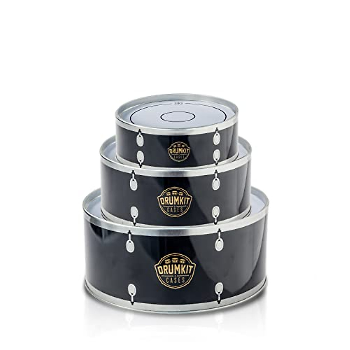 Suck UK Drum Kit Cookie Tins | Cake Container Drums | Nesting Food Storage Containers | Stackable Cake Boxes & Kitchen Accessories | Drummer Gifts & Gifts For Music Lovers | Rocker Cake Storage Tins