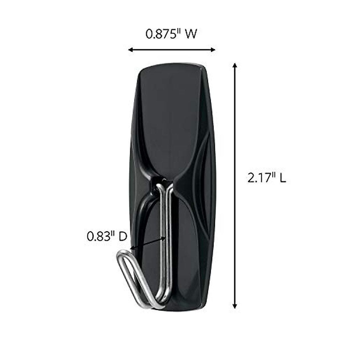 Command Outdoor Stainless Steel Wire Hooks, Damage Free Hanging Wall Hooks with Adhesive Strips, No Tools Wall Hooks, 2 Black Hooks and 3 Weather Resistant Command Strips