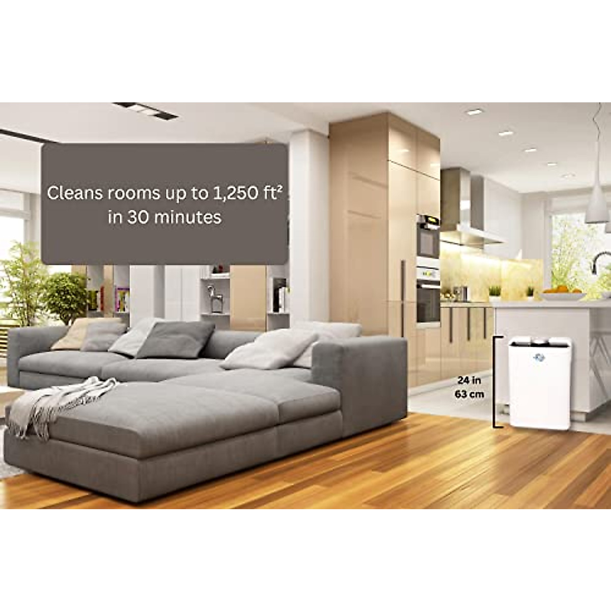 Extract-All Air Purifier and Humidifier -HEPA with 7-Stage Filtration, UV Light, 24 dB Sleep Mode, and LED Indicator For Bedroom Kitchen Removes 99.97% Bacteria Fume Extraction & Source Capture