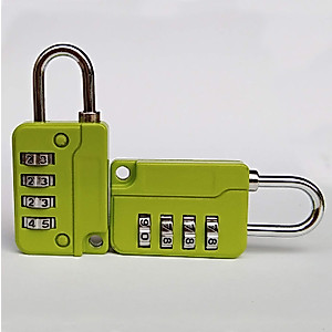 ZPLIUST - 4 Digit Combinations Padlock The Safe Cipher Lock, for Gym Outdoor & School Employee Locker, Toolbox, Fence, Hasp Cabinet, Resettable Combo Locks (Green 5 Pack)