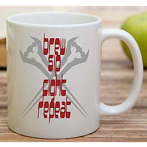 Gifts for Martial Arts Lovers, Great Father's Day Present - Fight Sweat for Coffee and Tea, Navy on 11 Oz White Ceramic Coffee Mug