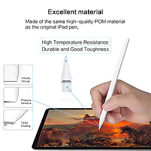 Replacement Tips for iPad Pen 1st Gen & 2nd Gen, High Sensitivity iPencil Nibs Compatible with Original Apple Pencil Tip iPad Pencil 1st/2nd Generation, Smooth Durable Tip Replacement White 2Pack