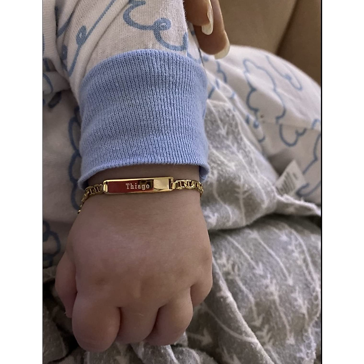 Brilliant Bijou 10k Semi-solid Anchor Link ID Bracelet