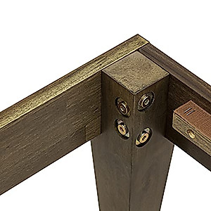 East West Furniture DNP-22-F Full Size Platform Bed with 4 Solid Wood Legs and 2 Extra Center Legs - Walnut Finish