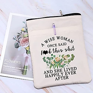 Motivation Wise Women Book Sleeve Funny Divorce Gift Mother Day Book Cover Gift Retirement Gift for Women Waterproof Zipper Book Protector (WiseWomenBS)