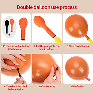 Rubfac 134pcs Boho Balloon Garland Arch Kit Double-Stuffed Matte Orange Cream Peach Apricot Balloons for Wedding Birthday Baby Shower Party Decor