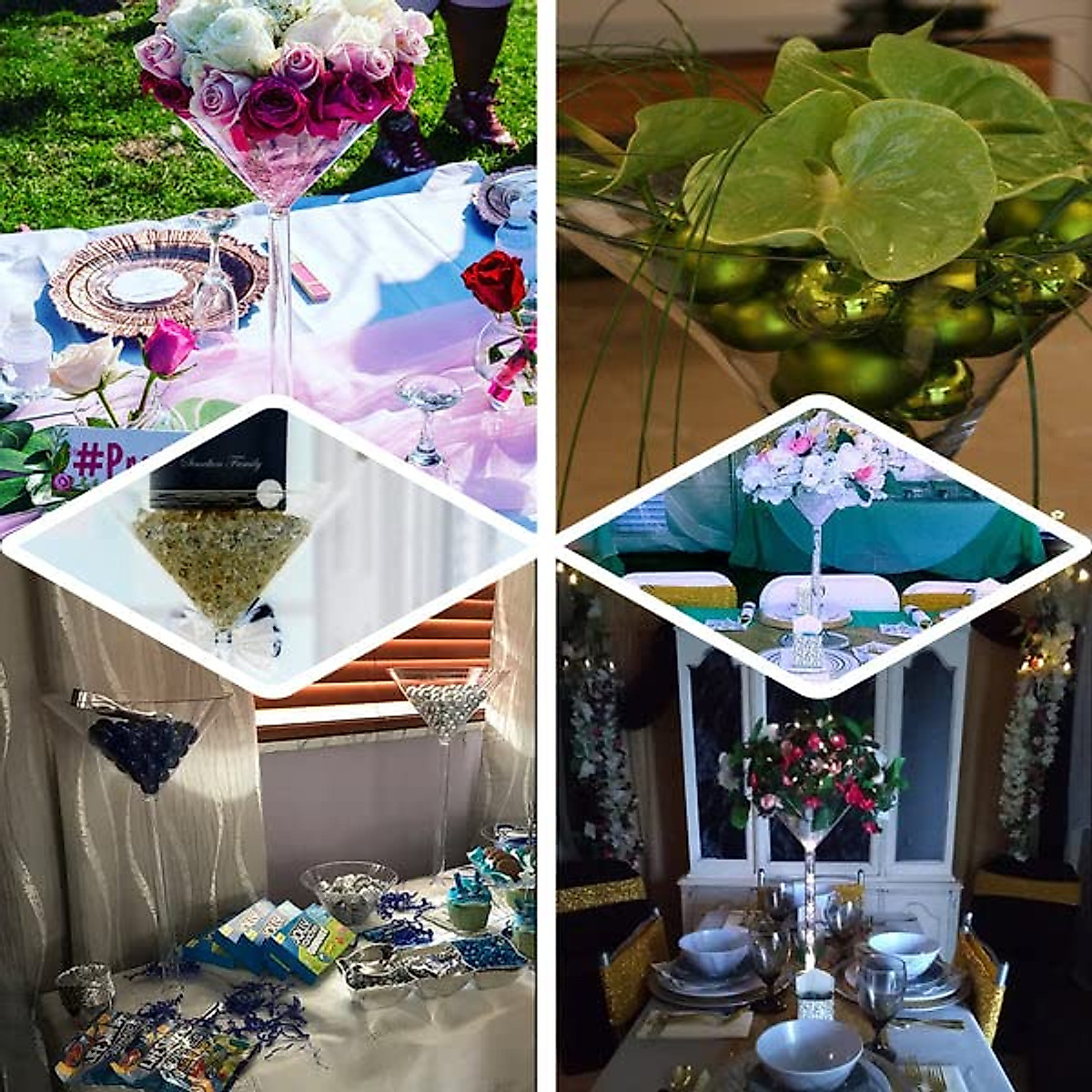 Efavormart 4 Sets of Wholesale Plastic Sturdy Centerpiece XL Martini Cup Stand Tabletop Decor Wedding Party Event Decoration