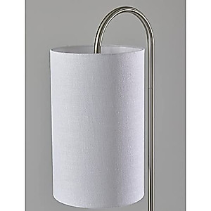 Adesso 4008-22 Leonard Shelf Floor Lamp, 66 in, 100W, Brushed Steel, 1 Home Decor Lighting