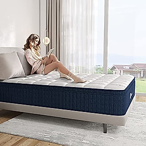 Avenco California King Mattress, 12 Inch Hybrid Mattress California King Size with Pocket Innerspring and Latex Memory Foam, Medium Firm Mattress California King in a Box, Motion Isolation