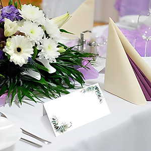 150 PCS Watercolor Pattern Place Cards, 3.5"x4" Folding Seating Name Cards for Wedding, Banquets, Dinner Parties