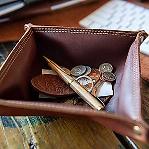 Holtz Leather Company, Leather Desk Caddy with Personalization, The Monticello-Brown