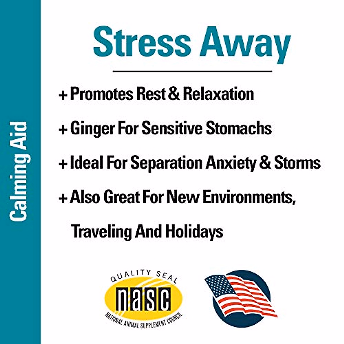 Vet Classics Stress Away Calming, Anxiety Aid for Dogs and Cats – Soft Chew Pet Health Supplement for Dogs, and Cats - Melatonin, Ginger – 65 Soft Chews