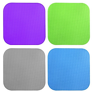 4pcs Jar Gripper Pads, Multifunctional Rubber Jar Gripper Pads Square-Shaped Jar Opener Grippers Kitchen Coaster for Elderly Children Women Weak Hands (4 Colors)