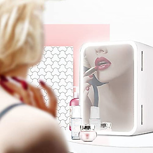 Mini Fridge AC/DC Portable Thermoelectric Cooler and Warmer Mini Fridge for Bedroom Car Home Travel Mini Refrigerator for Skin Care Foods Medications,White