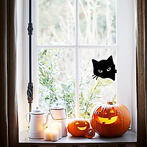 Halloween Black Cat Decorations Peeping Animal Metal Art Halloween Home Decor Outdoor Ornaments Cat Courtyard Lawn Gift Ideal for Cat Lovers Gift Animal Silhouette Set of 2