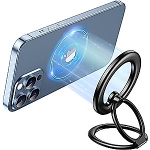 SUPERONE for MagSafe Phone Ring Holder, Adjustable Magnetic iPhone Kickstand, Phone Ring Stand, Removable Ring Grip Wireless Charging Only Compatible with iPhone 15 &14 & 13 & 12 Series & MagSafe Case
