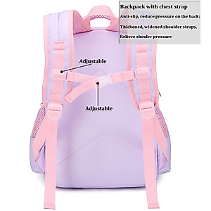 JIANYA Girls Backpack for School Kids Bookbag Kindergarten Elementary Backpack Lunch Box Set