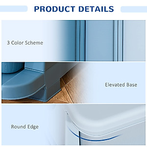 Qaba 3 Tier Kids Storage Unit, 3 Drawer Chest Toy Organizer Plastic Bins for Kids Bedroom Nursery Kindergarten Living Room for Boys Girls Toddlers, Blue